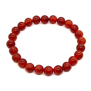Red Dragon Vein Fire Agate Stretch Bracelet | Root Chakra | Aries Birthstone
