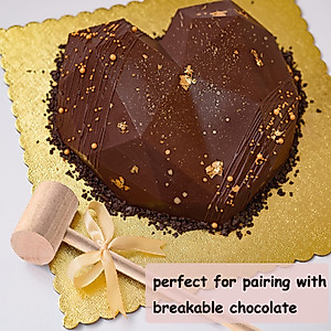 16 Pack Mini Wooden Hammer for Chocolate Breakable Heart, Seafood Shellfish Crab Lobster Cracking Tool, Small Solid Hardwood Mallet, Craft Tools, Party Game Props