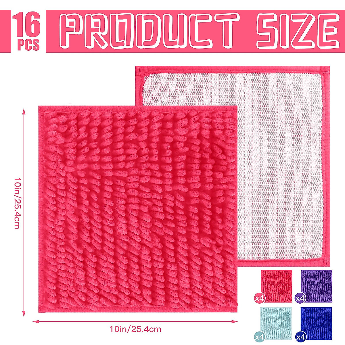 16 Pcs School Locker Bulk Carpet Locker Rug Locker Organizer School Locker Bulk 10 x 10 Square Locker for School Locker Class Accessories (Pink,Cyan,Dark Blue,Purple)