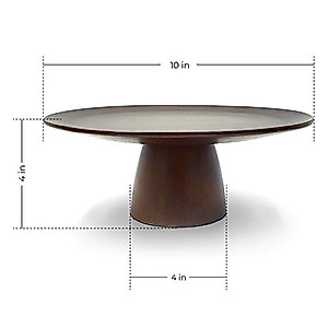 Premium Quality Natural Cake Stand, Cake Stand On Pedestal, Natural Cake Decorating Stand - 100% Natural Ideal for Use at Parties, Weddings, Restaurants (Acacia 10")