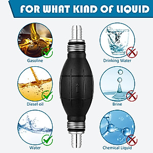 4 Pieces Black Primer Bulb Rubber Fuel Pump Transfer Vacuum Fuel Primer Bulb Marine Gas Siphon Hand Pump Outboard Fuel Line for Petrol Marine Boat Accessories (3/8 10mm)