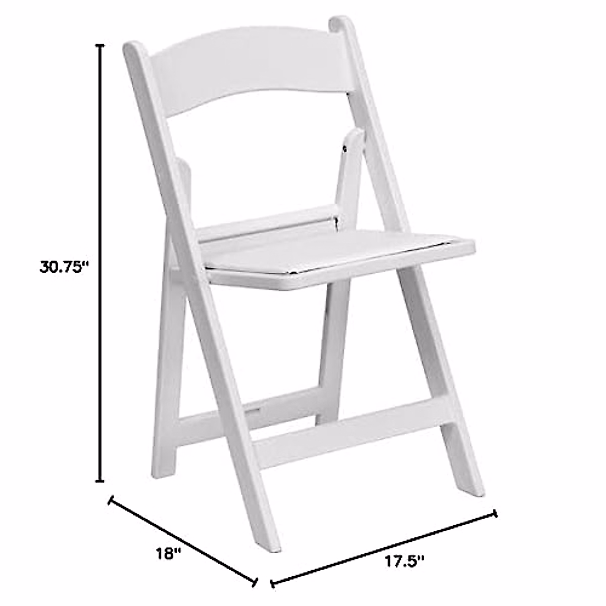 Flash Furniture 4 Pack HERCULES Series 1000 lb. Capacity White Resin Folding Chair with Slatted Seat