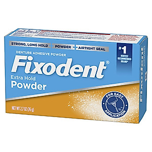 Fixodent Extra Hold Denture Adhesive Powder, 2.7 Ounce (Pack of 4)