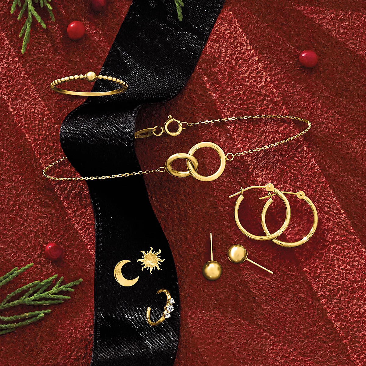 RS Pure by Ross-Simons 14kt Yellow Gold Jewelry Set: Stud and Hoop Earrings