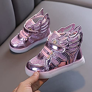 Kids Baby Luminous Walking Shoes Led Light Girls Sport Bling Children Baby Shoes Toddler Shoes Sports Shoes (Pink, 5-5.5Years Little Kid)