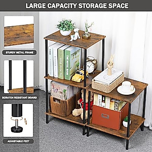 melos 3 Tiers Bookshelf, Classically Tall Bookcase Shelf Storage Organizer, Modern Book Shelf for Bedroom, Living Room and Home Office