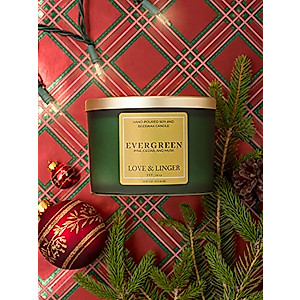 Evergreen Candle | Pine Candle | Luxury Soy & Beeswax Scented Candles for Home | 16 oz. Large Jar Candles | Christmas Candles | Winter Candle | Organic Gifts for Her