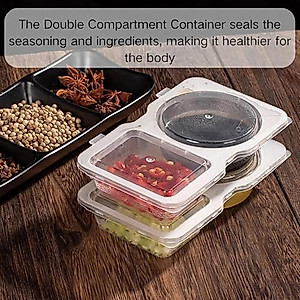 mikloza 5/15/25PCS Double Compartment Condiment Container, Portable Reusable Sauce Container, Dual Compartment Containerfor for Condiment, Dip, Sauce, Sampling and Travel Snacks (5Pcs)