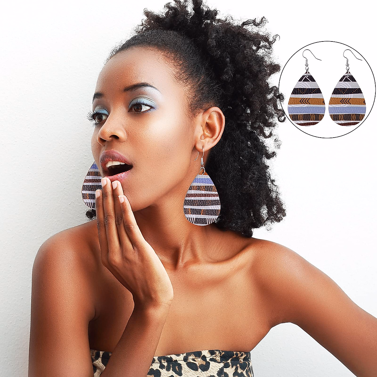 Xuniea 12 Pieces 6.3 x 8.3 Inch African Pattern Faux Leather Sheets Geometry Boho Pattern African Elements PU Leather Sheets Printed Synthetic Leather Fabric for DIY Earrings Hair Bows Crafts Making