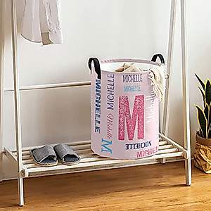 Personalized Laundry Basket Custom Word Art Names Laundry Hamper Collapsible Durable Toys Organizer Storage Bedroom Decor for Boys Girls Adults