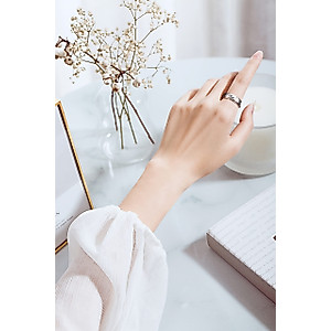 HOOHWE Spinner Rings for Anxiety,S925 Sterling Silver Fidget Anxiety Worry Relieving Boredom ADHD Autism Band Rings for Teen Girls (2-Panda Rings, 9)