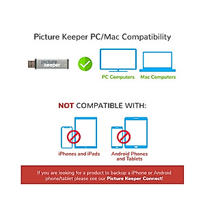 Picture Keeper Photo & Video USB Flash Drive for Mac and PC Computers, 8GB Thumb Drive