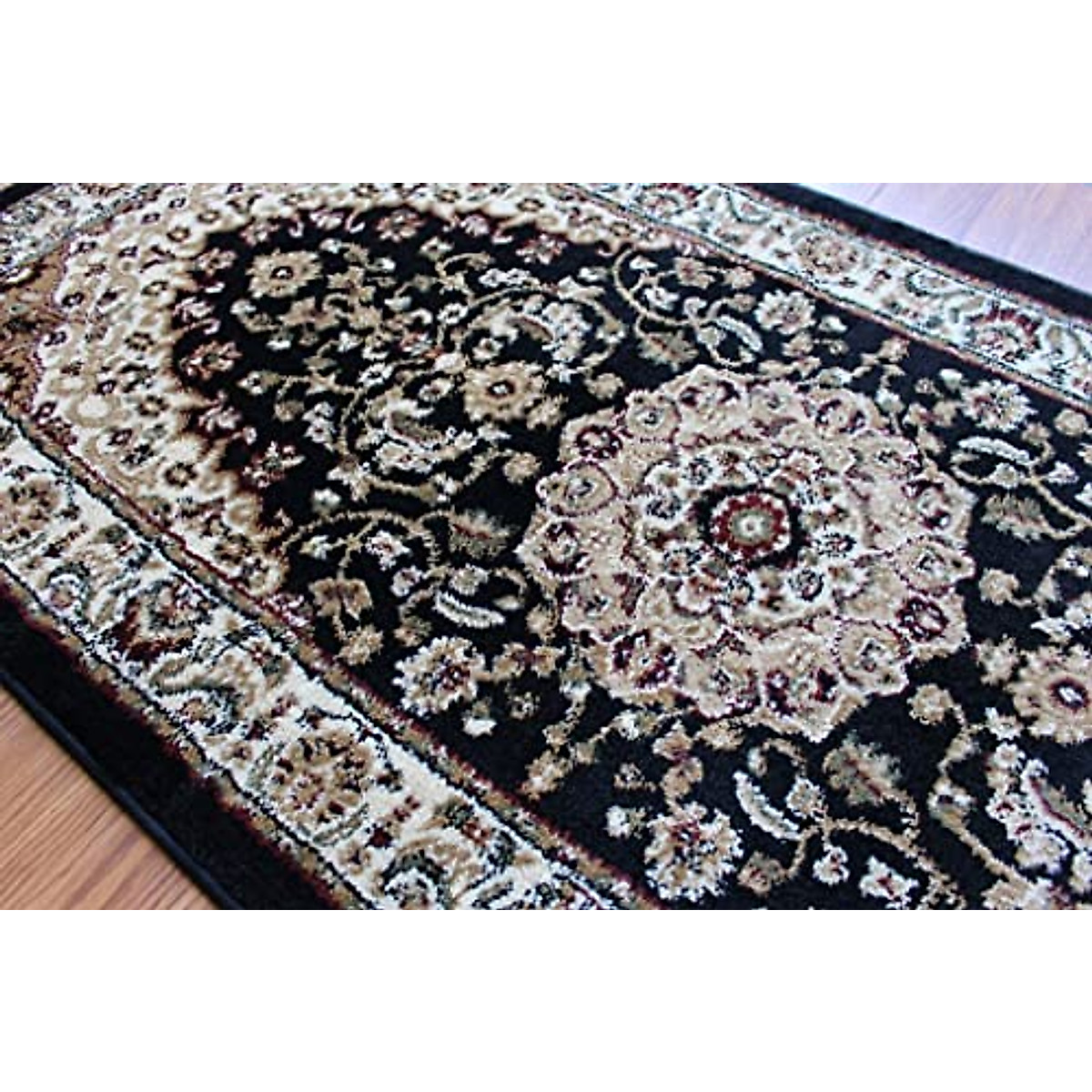 Bellagio Traditional Area Rug Runner 32 Inch X 15 Feet 10 Inch Black 401