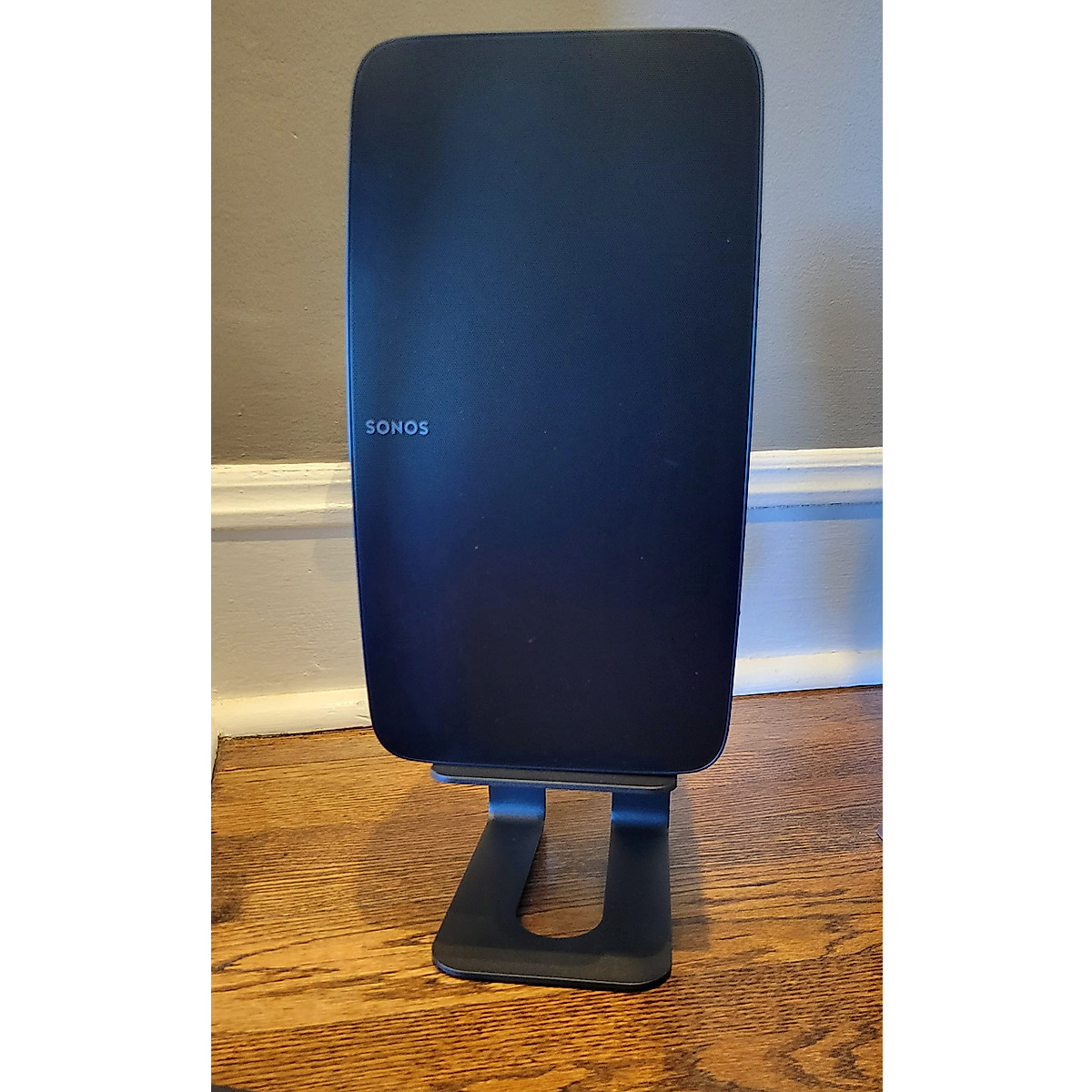 Desk or Floor Stand Compatible with Sonos Play Five - Decouple Your Bluetooth Speaker to Reduce Vibrations - Soundrise PRO-5 Single Stand Black