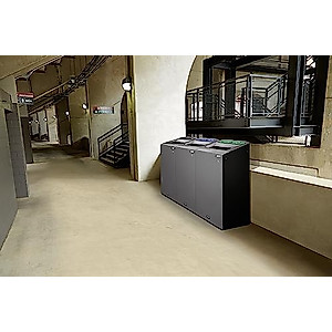 Rubbermaid Commercial Products Configure Landfill Trash Can, 23-Gallon, Grey, Indoor/Outdoor Waste Container Set for Office/Malls/Schools/Restaurants