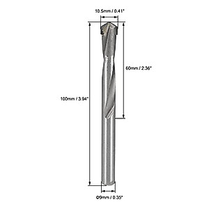 uxcell Cemented Carbide Twist Drill Bits 10.5mm Metal Drill Cutter for Stainless Steel Copper Aluminum Zinc Alloy Iron 6 Pcs