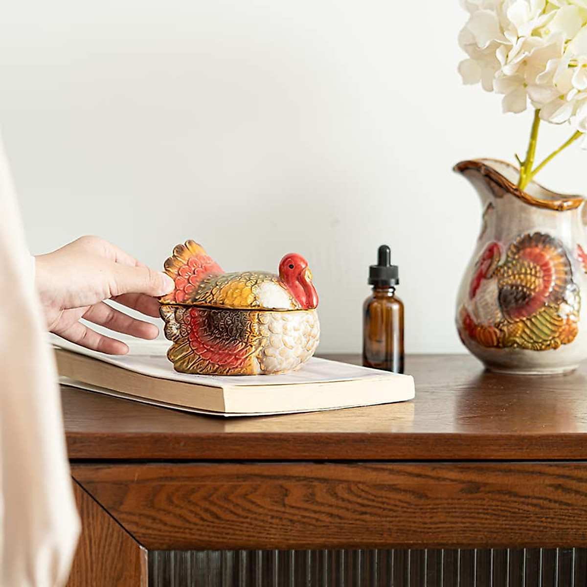 YINYUEDAO Ceramic Jewelry Organizer - Jewelry Tray, Decorative Bowl, Ring Dish for Rings, Earrings, Necklaces, Bracelets, Watches, Keys, Cell Phones - Holiday Gift for Women's Friends and Mothers