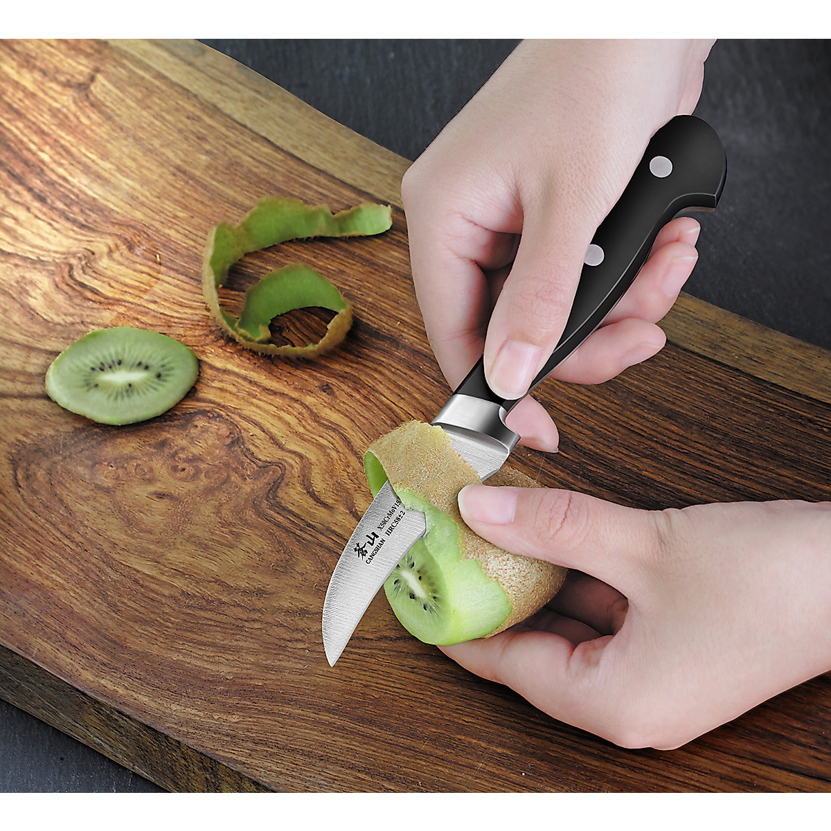 Cangshan V2 Series 1020434 German Steel Forged Peeling/Tourne Knife, 2.75-Inch Blade