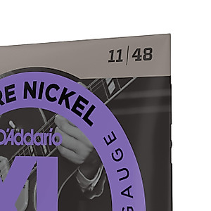 D'Addario Guitar Strings - XL Pure Nickel Electric Guitar Strings - Round Wound - Warm, Bright, Vintage Sound - EPN115 - Blues/Jazz Rock, 11-48