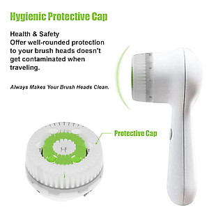 Brushmo Brush Head Replacements Compatible with Clarisonic Mia 1, Mia 2, Mia Fit, Alpha Fit, Smart Profile Uplift and Alpha Fit, Acne Cleansing Facial 4 Pack (Acne Cleansing)