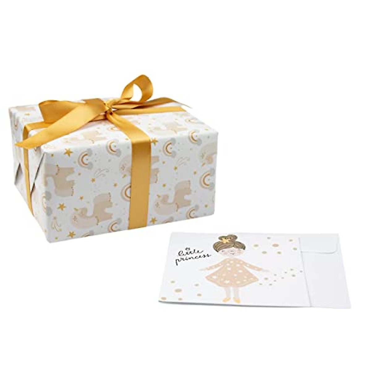 Gift Wrapping Paper - Unicorn Wrapping Paper Birthday Girl -3 Wrapping Paper Sheets (25"x35") Cards & Ribbon - Unicorns Gifts for Girls, Kids Birthday Wrapping Paper Girls, Rainbow Wrapping Paper Kids Wrapping Paper & Baby Shower Wrapping Paper Girl