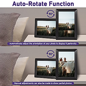 FRAMEO 10.1 inch WiFi Digital Photo Frame 1280x800 HD IPS Touch Screen, Digital Picture Frame with 32GB Internal Memory, Auto-Rotate, via Frameo App from Anywhere, Black