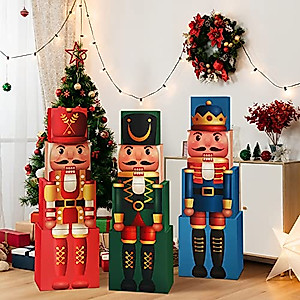 Teling 12 Pcs Christmas Nesting Gift Box Christmas Stackable Box Large Soldier Nutcracker Stacking Gift Boxes Gift Box Decorations for Christmas Wrapping Party Supplies(Nude)