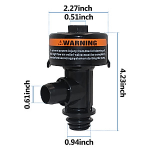 TIROAR Air Relief Valve Replacement for Pool and Spa Filters Compatible with 190058 Pressure Gauge