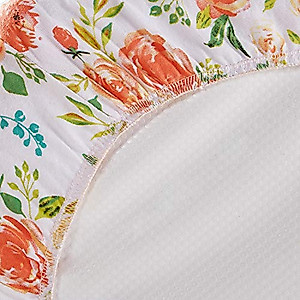 Changing Pad Covers, LNGLAT 2-Pack Cotton Cradle Sheets for Baby Girls, Fit Standard Contoured Ultra Soft Cozy Changing Table Pads