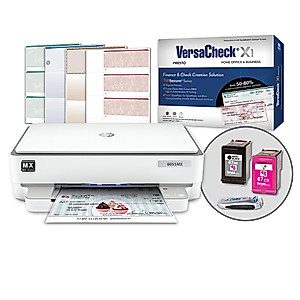 VersaCheck HP Envy 6055 MXE All-in-One MICR Check Printer Presto Software Bundle, White
