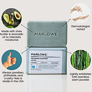 MARLOWE. No. 108 Polishing Soap Bar | Best Cleansing & Moisturizing Bar for Men