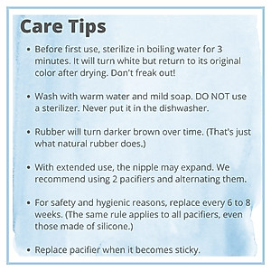 Simply Rubber Baby Pacifiers - Rounded - (6-12 mos) - Natural Rubber Pacifier - Breastfed Babies - Handcrafted in Italy 1 Pack