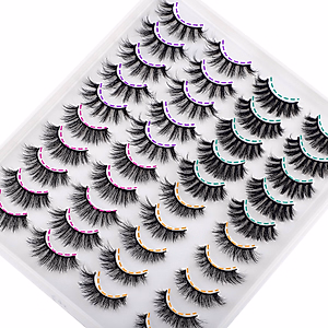 JIMIRE 20 Pairs False Eyelashes 4 Styles Fluffy Eyelashes Pack 3D Volume Faux Mink Lashes Packs