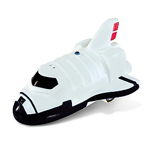 DolliBu Space Shuttle Bath Buddy Squirter - Floating Space Shuttle Rubber Bath Toy, Fun Water Squirting Bathtime Play for Toddlers, Space Plane Toy for Bathtub, Beach, & Pool for Girls & Boys 3 Inch