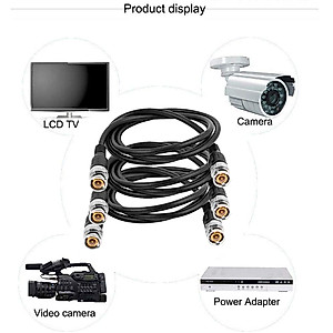 JOINSI 5-Pack 5ft BNC Male to BNC Male Jumper 75-Ohm Cable Extension Connector for CCTV DVR to TV System
