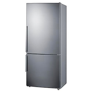 Summit FFBF283SS 28" Wide Bottom Freezer Refrigerator, 14 cu.ft, Stainless Steel Door, LED Lighting, ENERGY STAR Certified, Perfect for Apartments and Small Kitchen- Without Icemaker