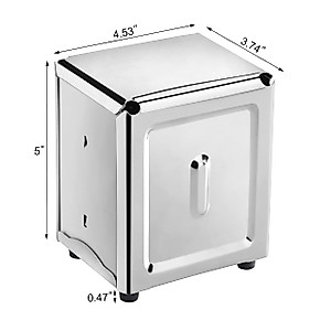 New Star Foodservice 24043 Stainless Steel Short Napkin Dispenser, 3.875 by 4.75 by 5.5-Inch