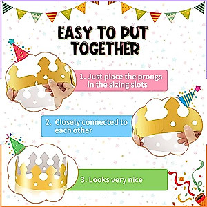 MGZTTHW Gold Paper Crowns, 32pcs Birthday King Crowns, Paper Prince Princess Crown Foil Party Crown Hat Cap for School Classroom Baby Shower Birthday Party Supplies