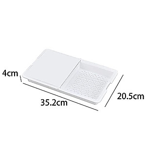 GULRUH Wood Cutting Boards for Kitchen, Foldable Food Cutting Board 3 in 1 Cutting Board Plastic Basket Drain Tray Multifunctional Kitchen Table Durable and Non-Greasy Kitchen Tool (Color : White)