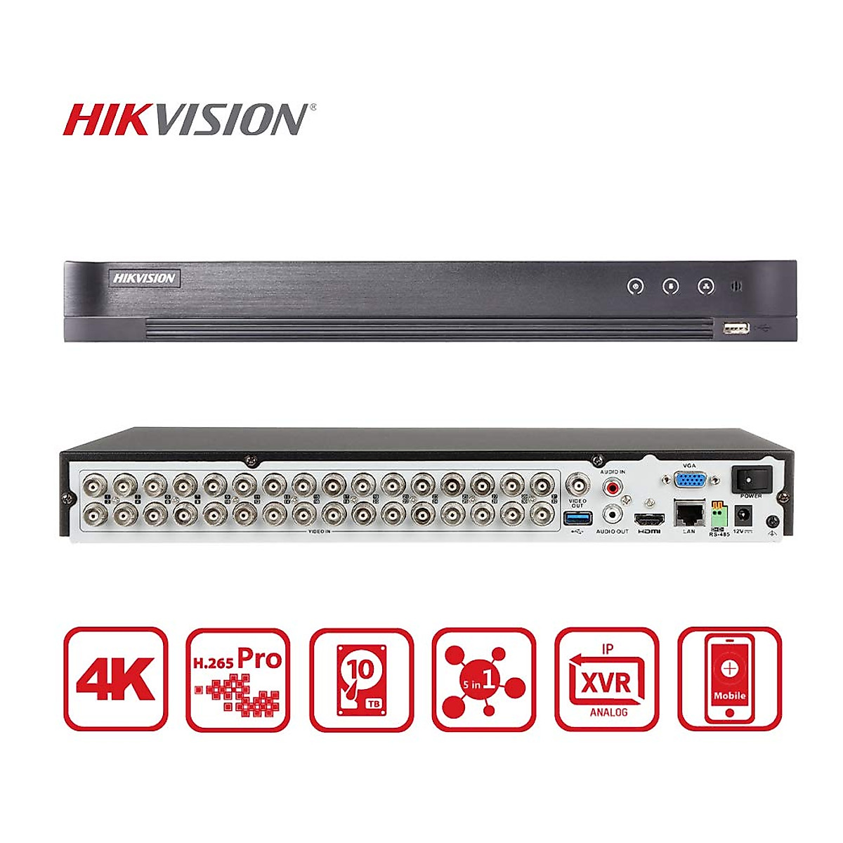 DS-7232HQHI-K2 - HIKVISION 32 Channel Turbo HD H.265 32-Channel Video Recorder