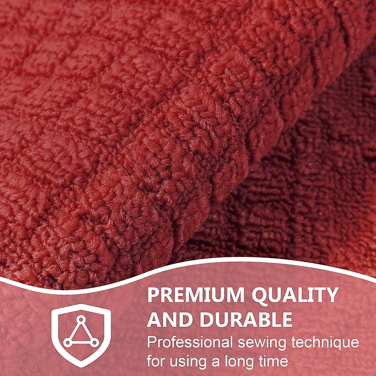 VANZAVANZU Half Round Kitchen Rug, Anti Fatigue Mat, Made of 100% Polypropylene, Non-Slip, Dirt-Resistant, Absorbent, Machine Washable, 27" x18" (Red)