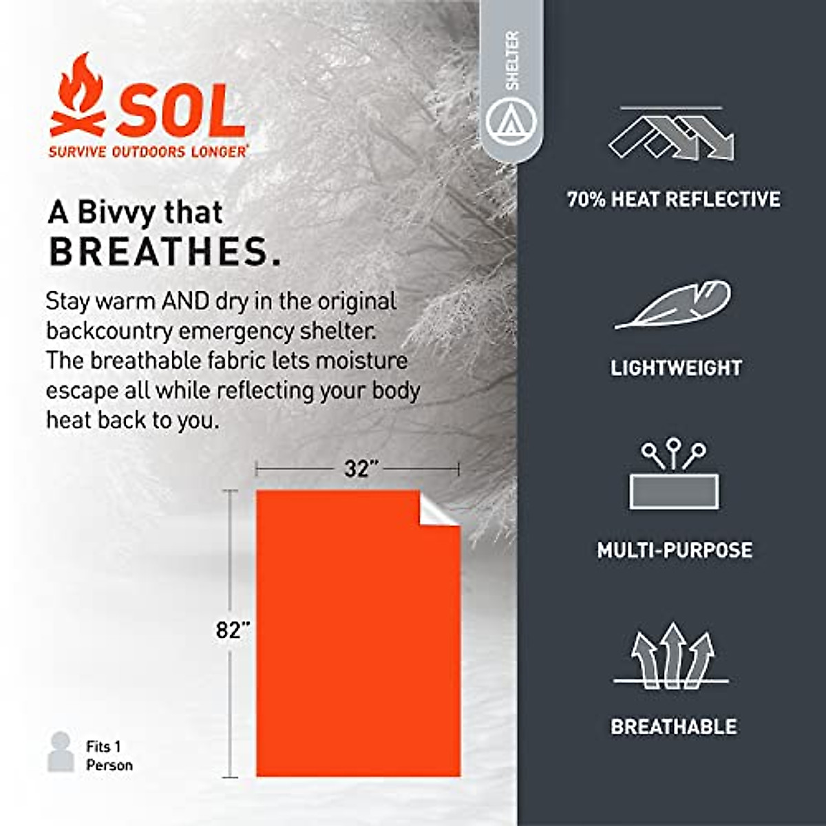 Survive Outdoors Longer 70% Reflective Emergency Escape Lite Bivvy