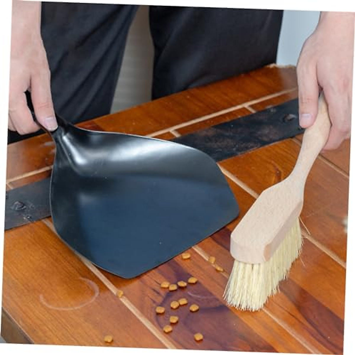 COOLHIYA 1 Set Desktop Broom Portable Brush Dustpan Household Dust Pan Garbage Shovel Cleaning Shovel Char Shovel Handheld Broom Mini Brush Whisk Broom Pan Small Broom and Dust Brush Iron