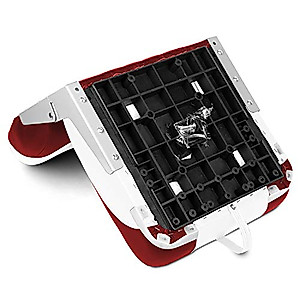 XGEAR Deluxe Low Back Boat Seat, Fold-Down Fishing Boat Seat (2 Seats) (White/Grey/Red)
