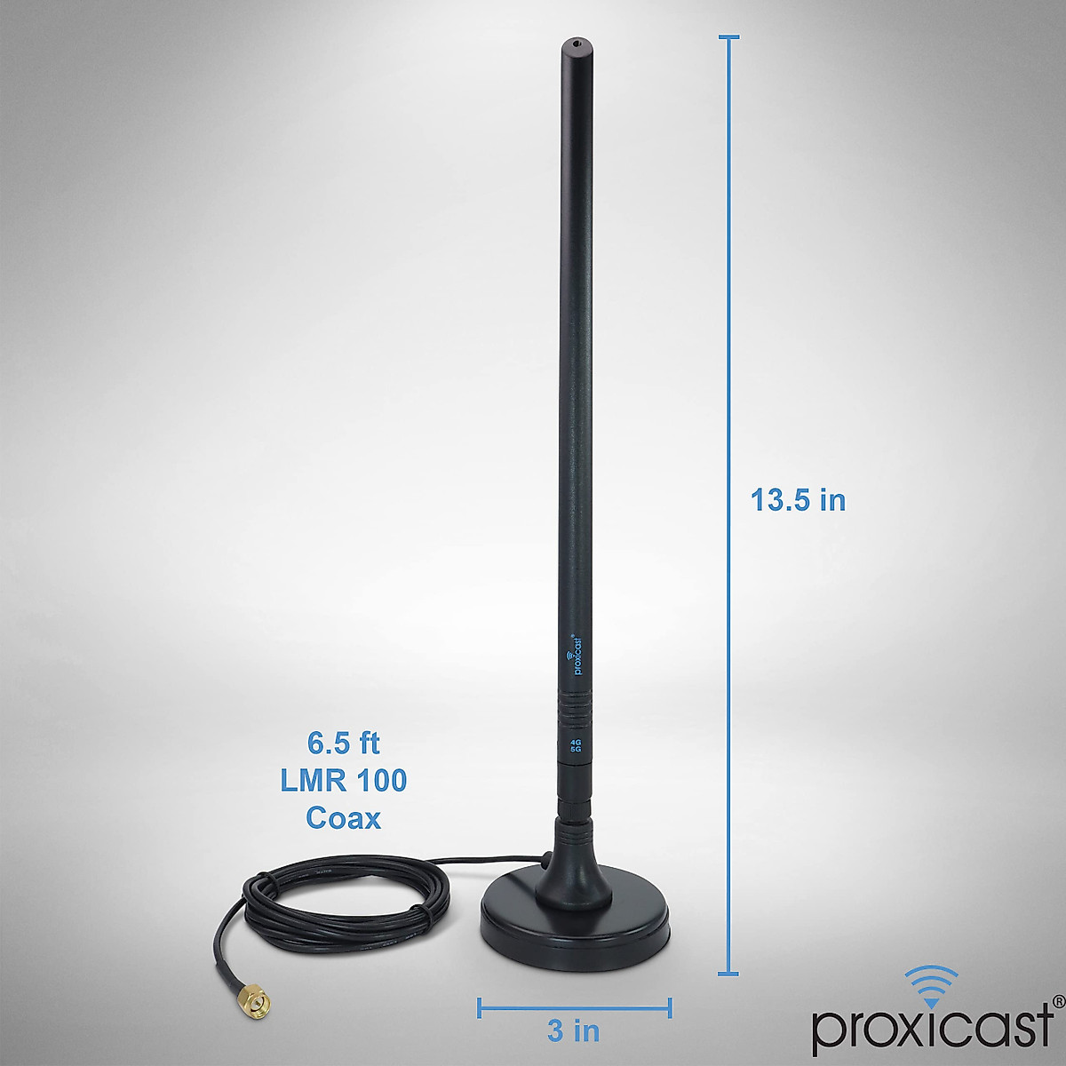 Proxicast 5-8 dBi 4G/5G External Magnetic High Gain Cell Antenna Compatible with Cisco, Cradlepoint, Netgear, Pepwave, MoFi, Digi, Sierra and Other Routers & Modems with SMA Connectors ANT-006-SMA-2PK