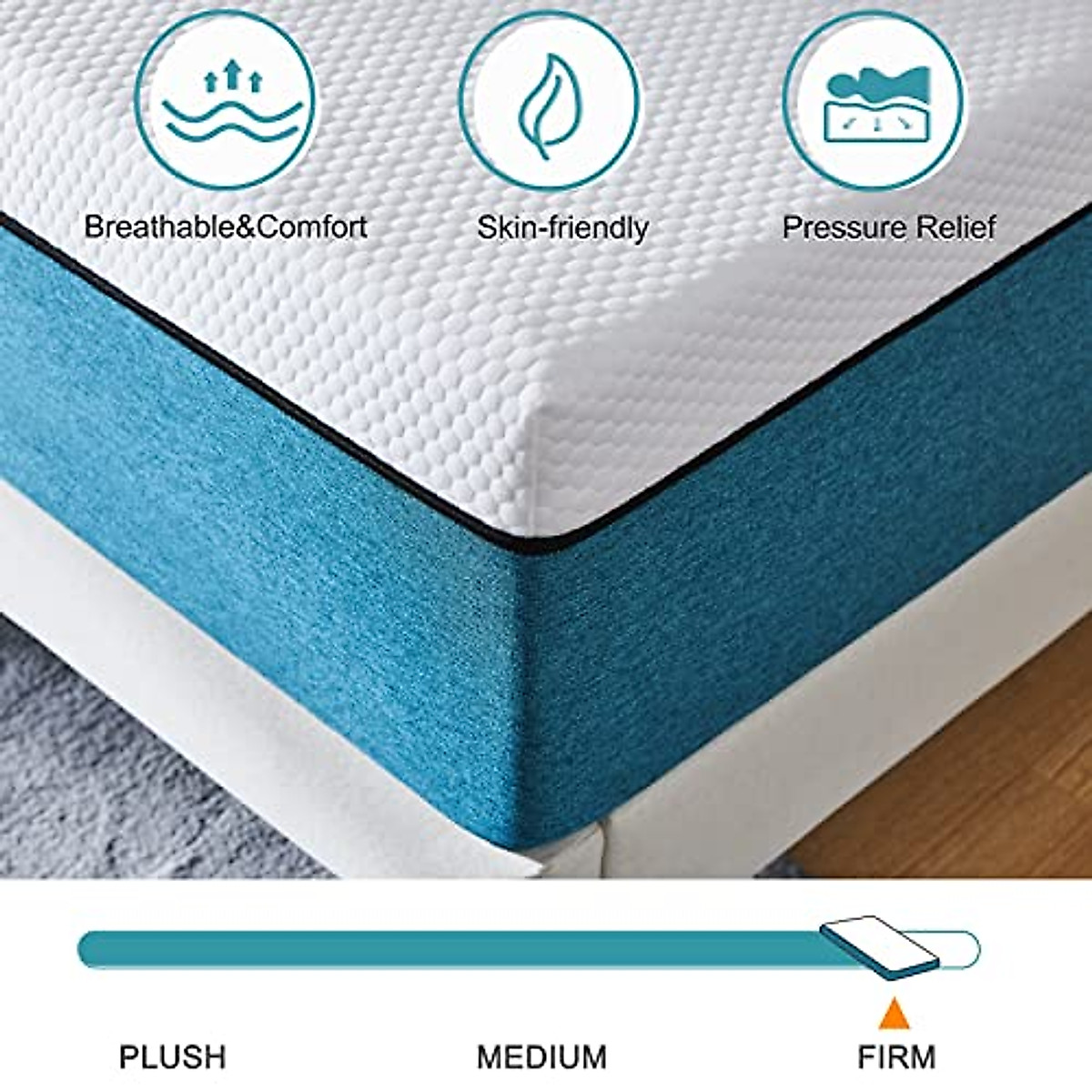 IYEE NATURE Short Queen Firm Mattress,74" L x 60" W x 10" T 10 inch Mattresses Supportive & Pressure Relief Queen Memory Foam Firm Mattress in a Box Short Queen Size Firm Mattresses