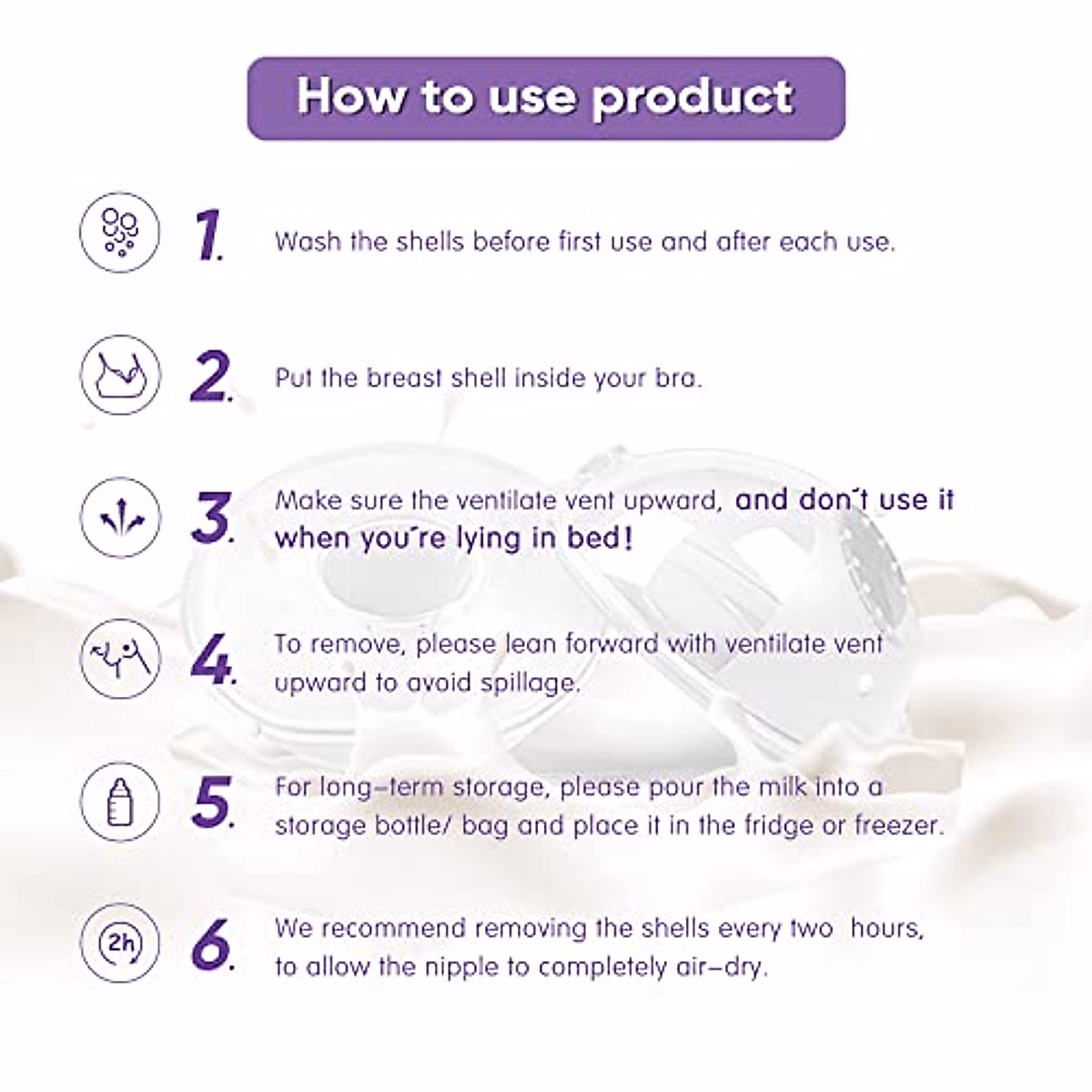 Termichy Milk Collector for Breastfeeding - Soft Breast Shells for Sore Nipples (2 oz/75 ml, 2 pcs)