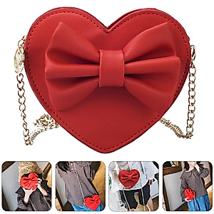 VALICLUD 2 Pcs Heart-shaped Crossbody Bag Makeup Bag Girl Crossbody Bag Heart Shaped Bag Heart Shape Cross-body Bag Sling Handbag Cosmetics Bag Heart Chain Bag Travel Pretty Fashion Bag Pu