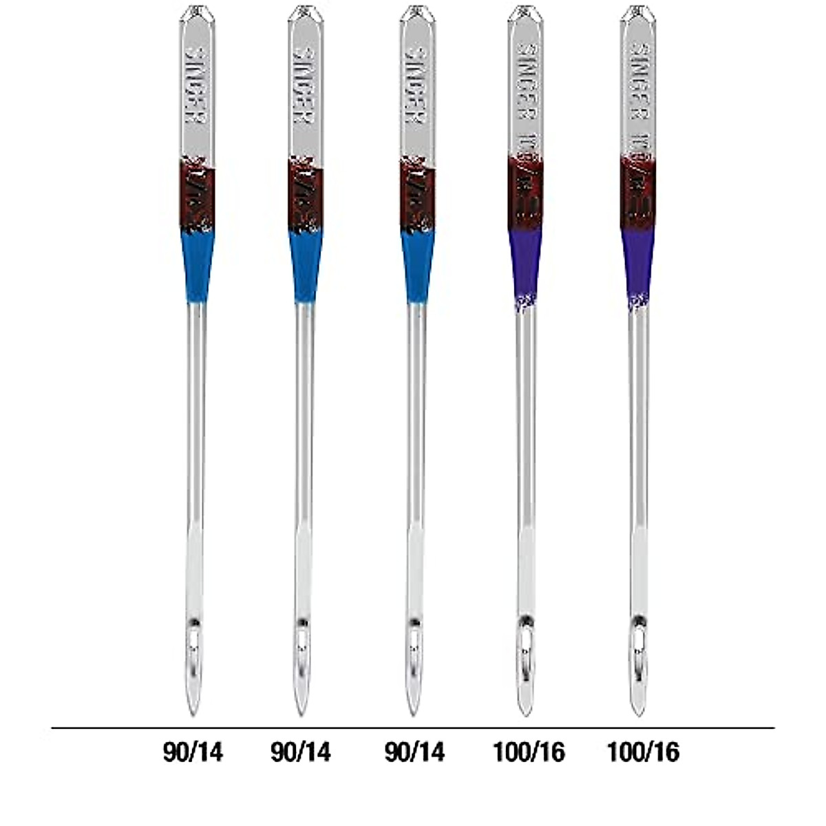 SINGER Leather Sewing Machine Needles, Size 90/14, 100/16 - 5 Count