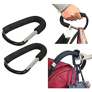 Mini-Factory (Pack of 2) Stroller Organizer Hooks, Multi-Purpose Large Hanger Hooks Clip for Shopping Bags, Purses